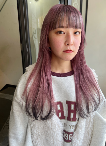 透け感ピンクカラー | 名古屋の美容室 Buddy Hair【バディヘア】